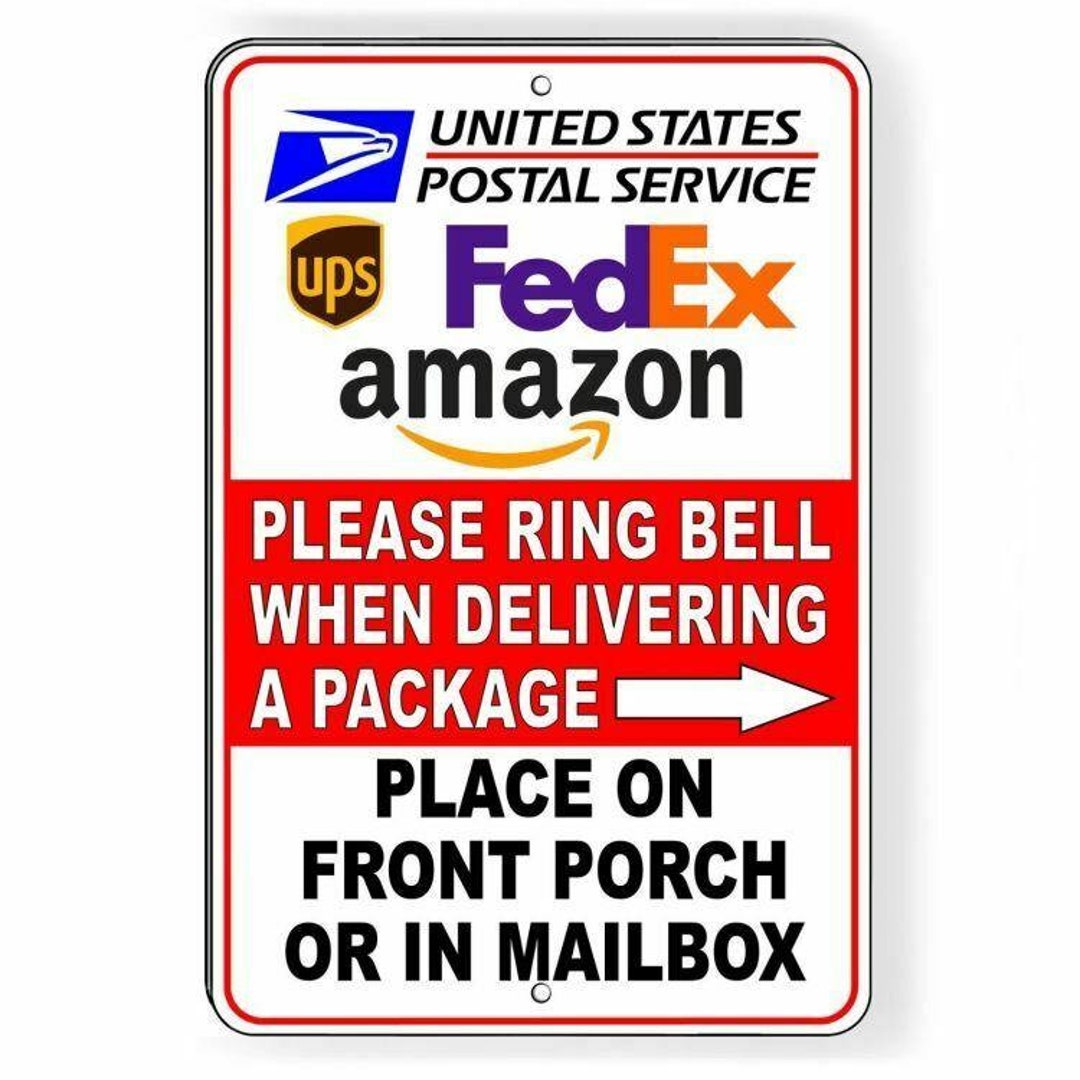 Ring Bell When Delivering Package Place on Front Porch Mailbox Metal ...