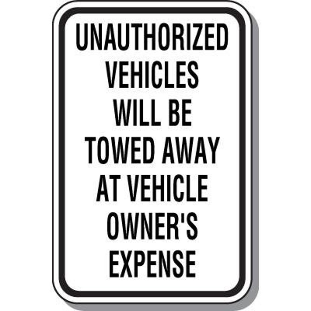 Tow Away Zone Sign - Etsy