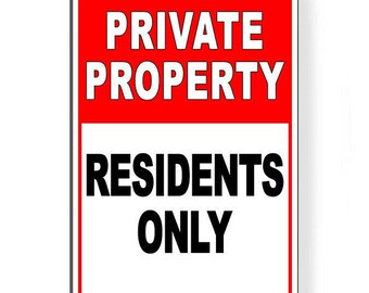 Residents Only Sign - Etsy