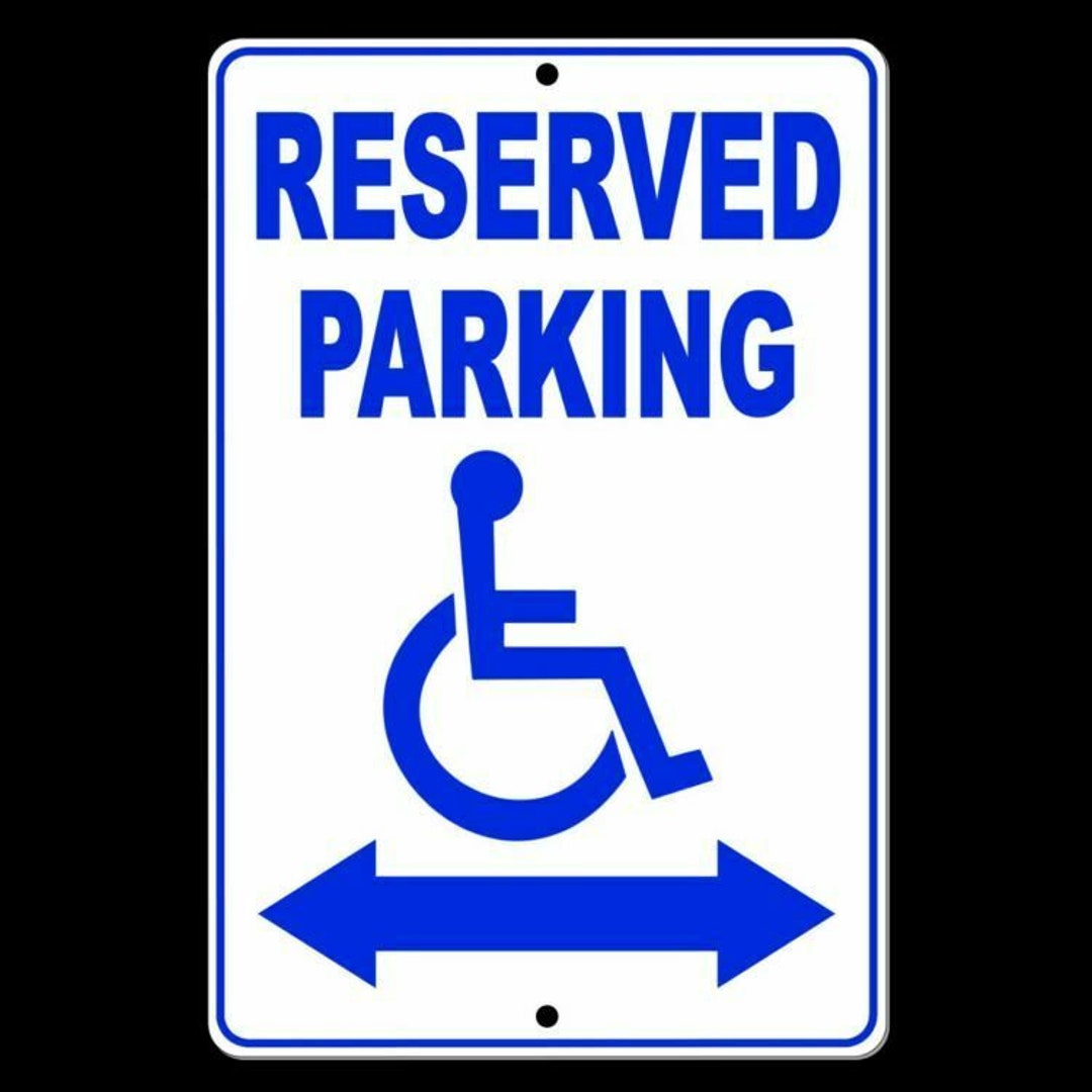 Reserved Handicap Parking Sign Double Arrow Disabled Area Access ...