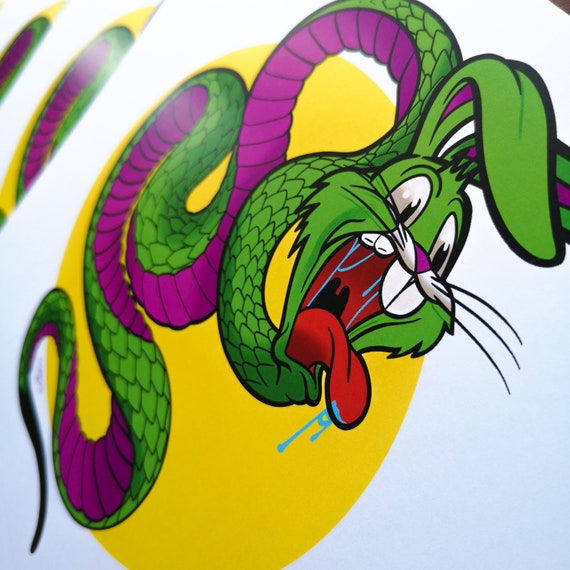 Crazy Rabbit Classic Cartoon Art Print | Etsy