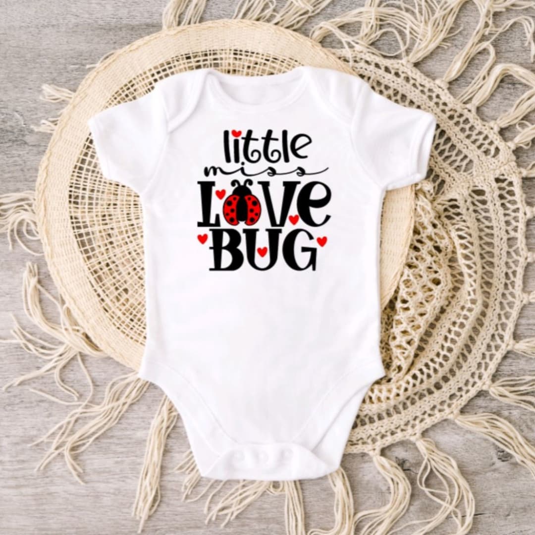 Love Bug Baby Bodysuit, Ladybug Girl Outfit, Girl Bodysuit With Hearts, Bug Baby Girl Shirt ...