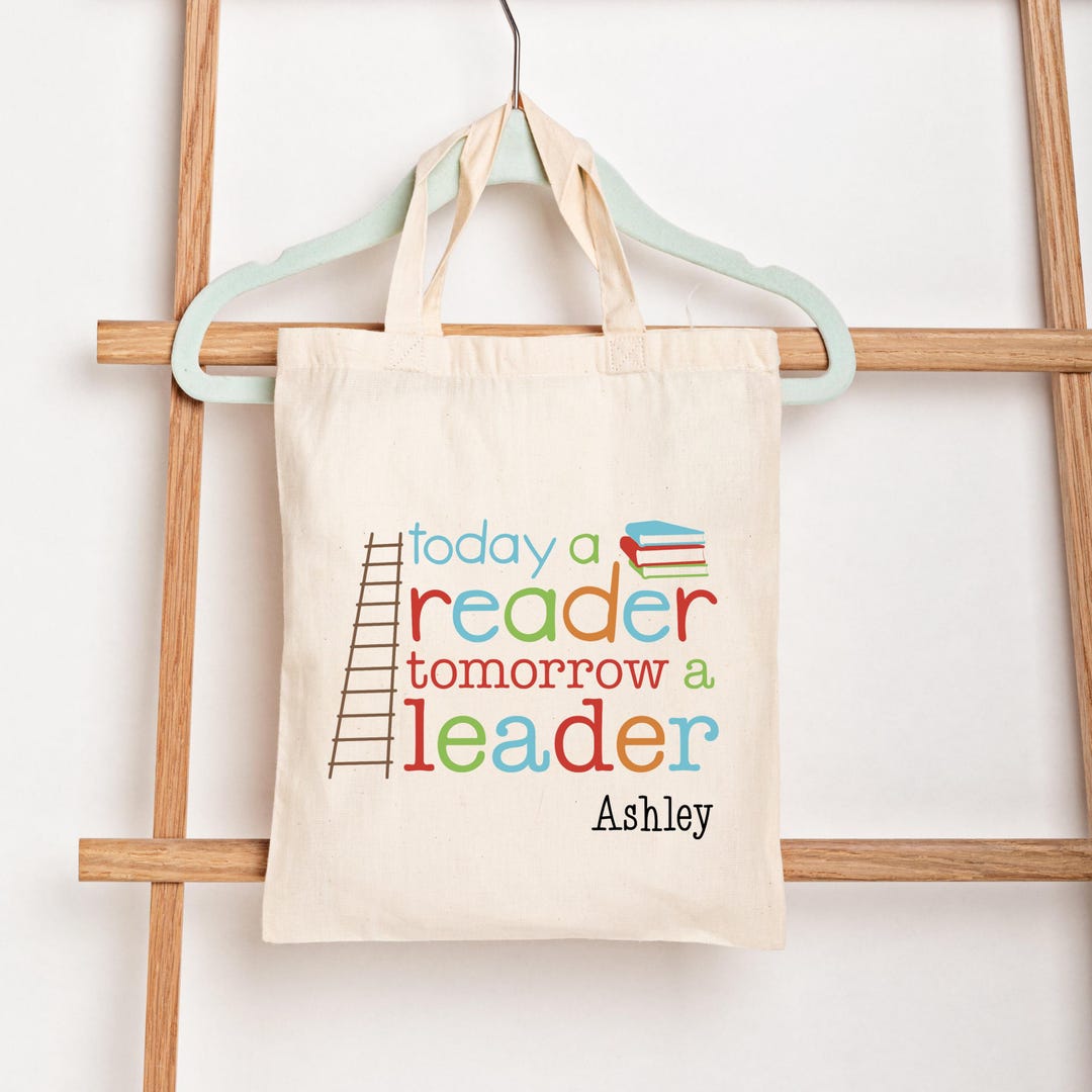 Personalized Kids Reading Tote Bag, Book Bag for Kids, Childrens Book ...