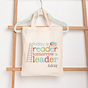 Personalized Kids Reading Tote Bag, Book Bag for Kids, Childrens Book ...