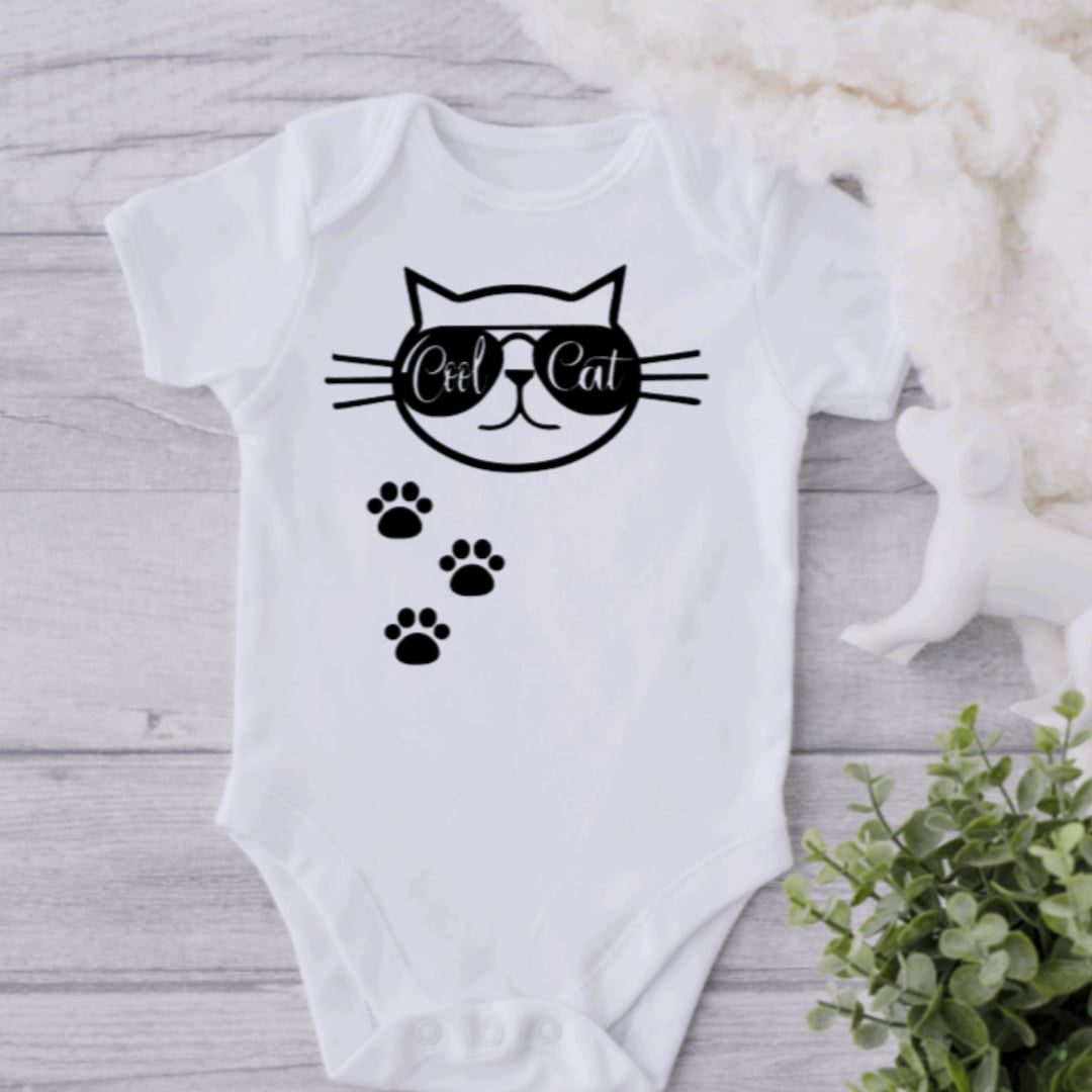 Mono de bebé Cool Cat, mono personalizado para mascotas, ropa de bebé ...