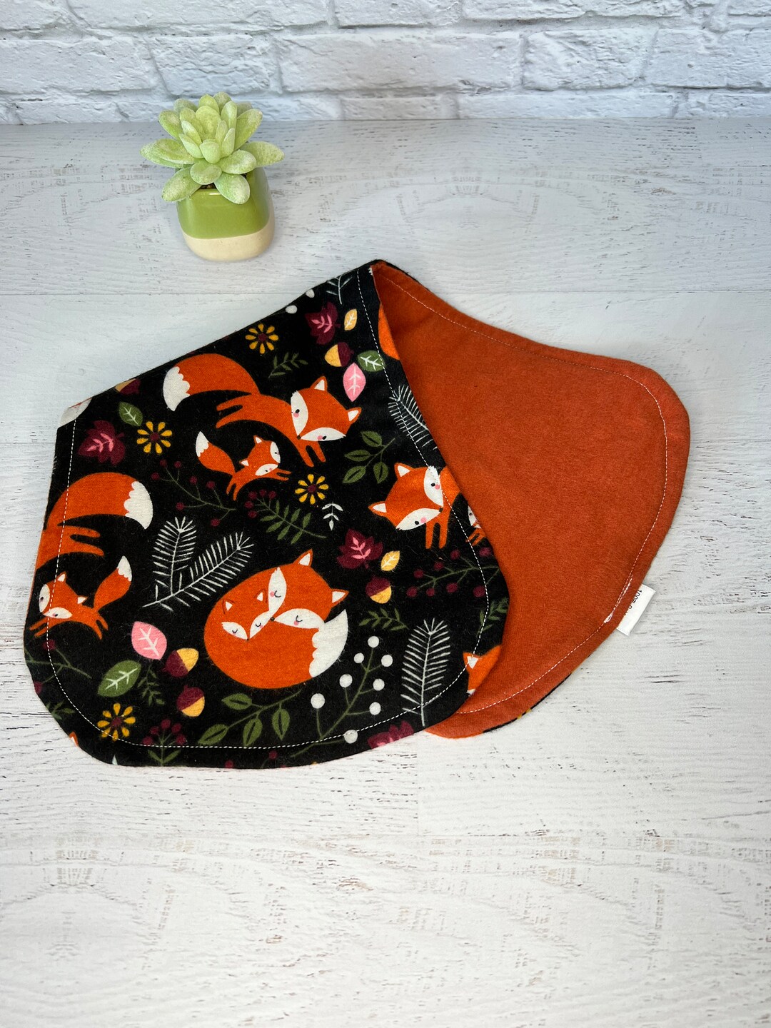 Fox Flannel Burp Cloth, Woodland Animal Burp Cloth, Handmade Baby Gift ...