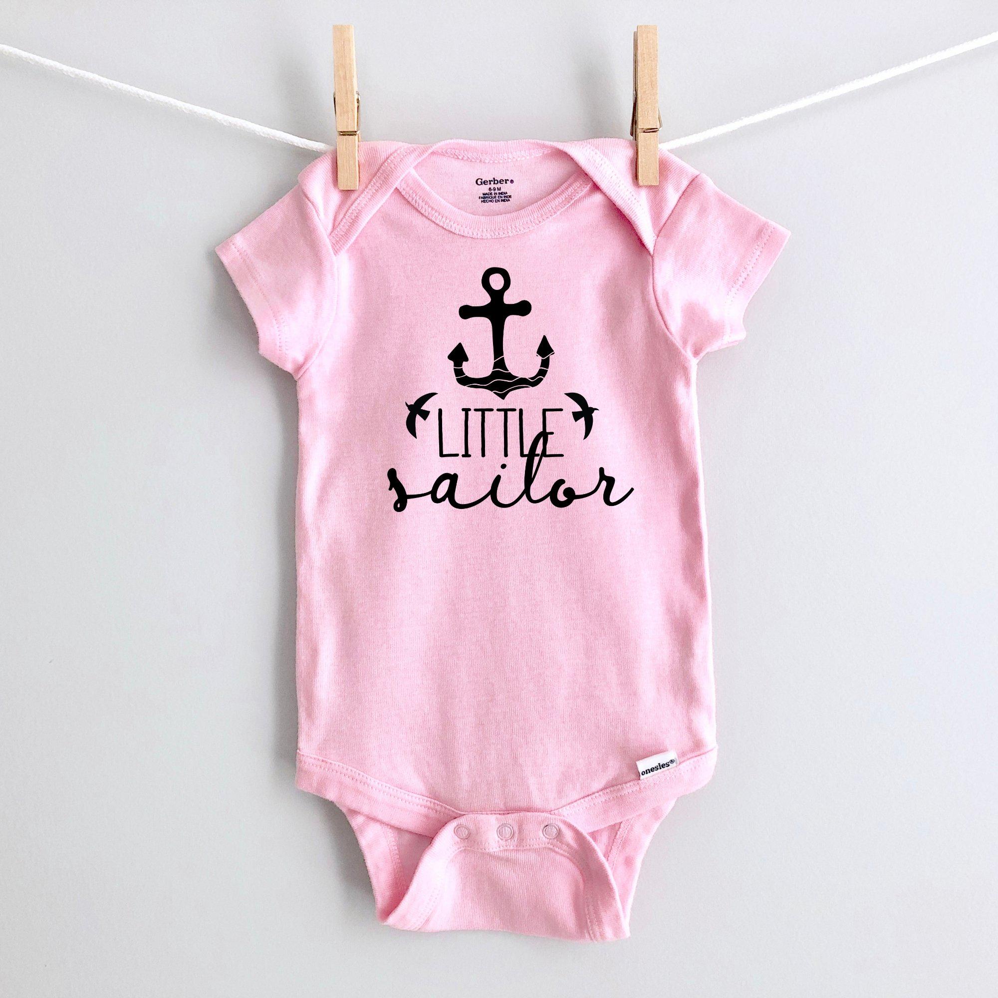 Little Sailor Baby Bodysuit, Nautical Baby Outfit, Anchor Infant Outfit ...