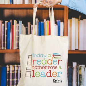 Personalized Kids Reading Tote Bag, Book Bag for Kids, Childrens Book ...