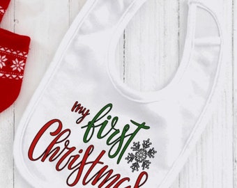 Christmas Bib First - Etsy