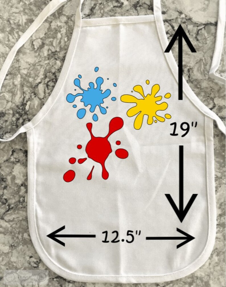 Kids Craft Apron, Personalized Craft Apron for Kids, Paint Splatter ...