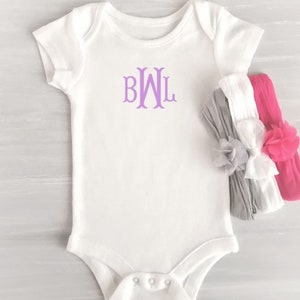 Monogrammed Baby Bodysuit, Monogrammed Bodysuit, Personalized Baby ...