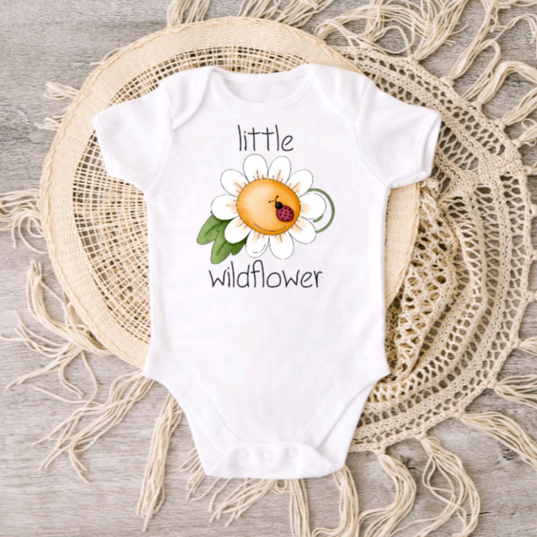 Little Wildflower Baby Girl Bodysuit, Daisy Baby Outfit, Wildflower Girl Clothes, Infant Boho ...