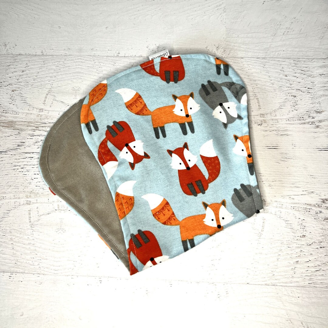 Fox Burp Cloth, Woodland Animal Burp Cloth, Handmade Baby Gift ...