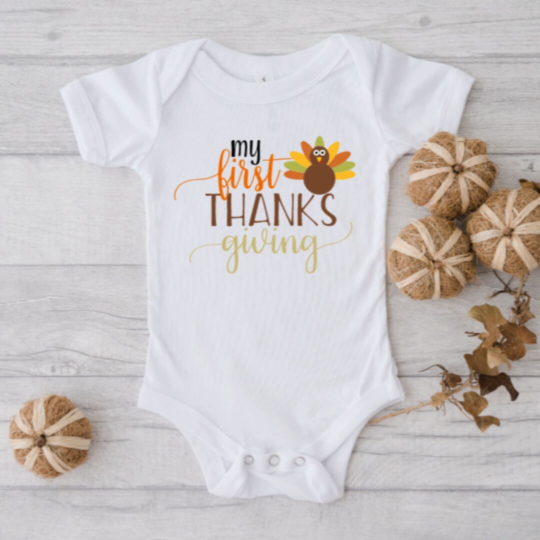 Babys 1st Thanksgiving, Baby Thanksgiving Outfit, Thanksgiving Baby ...