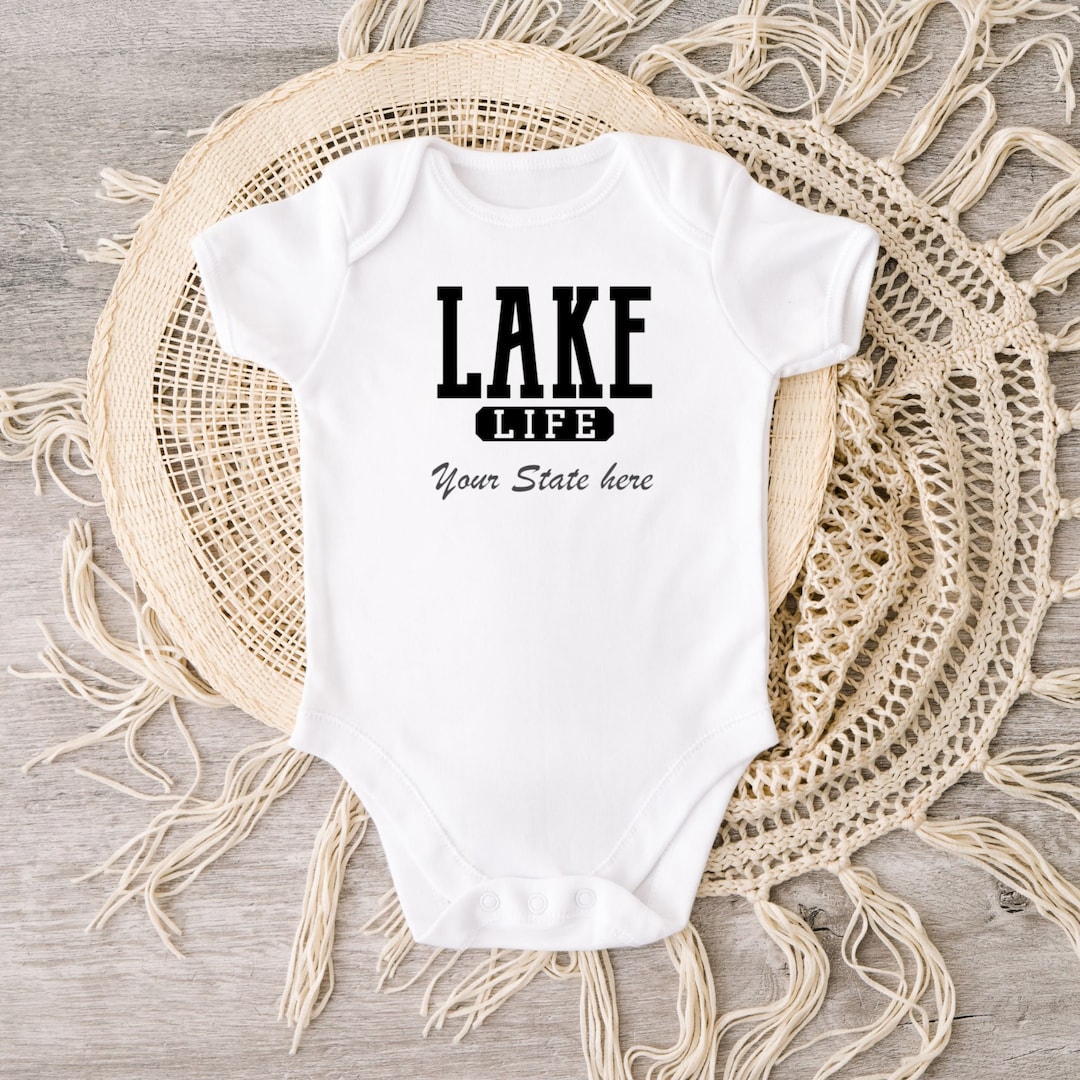Lake Life Baby Clothes, Custom State Baby Bodysuit, Summer Baby Clothes ...