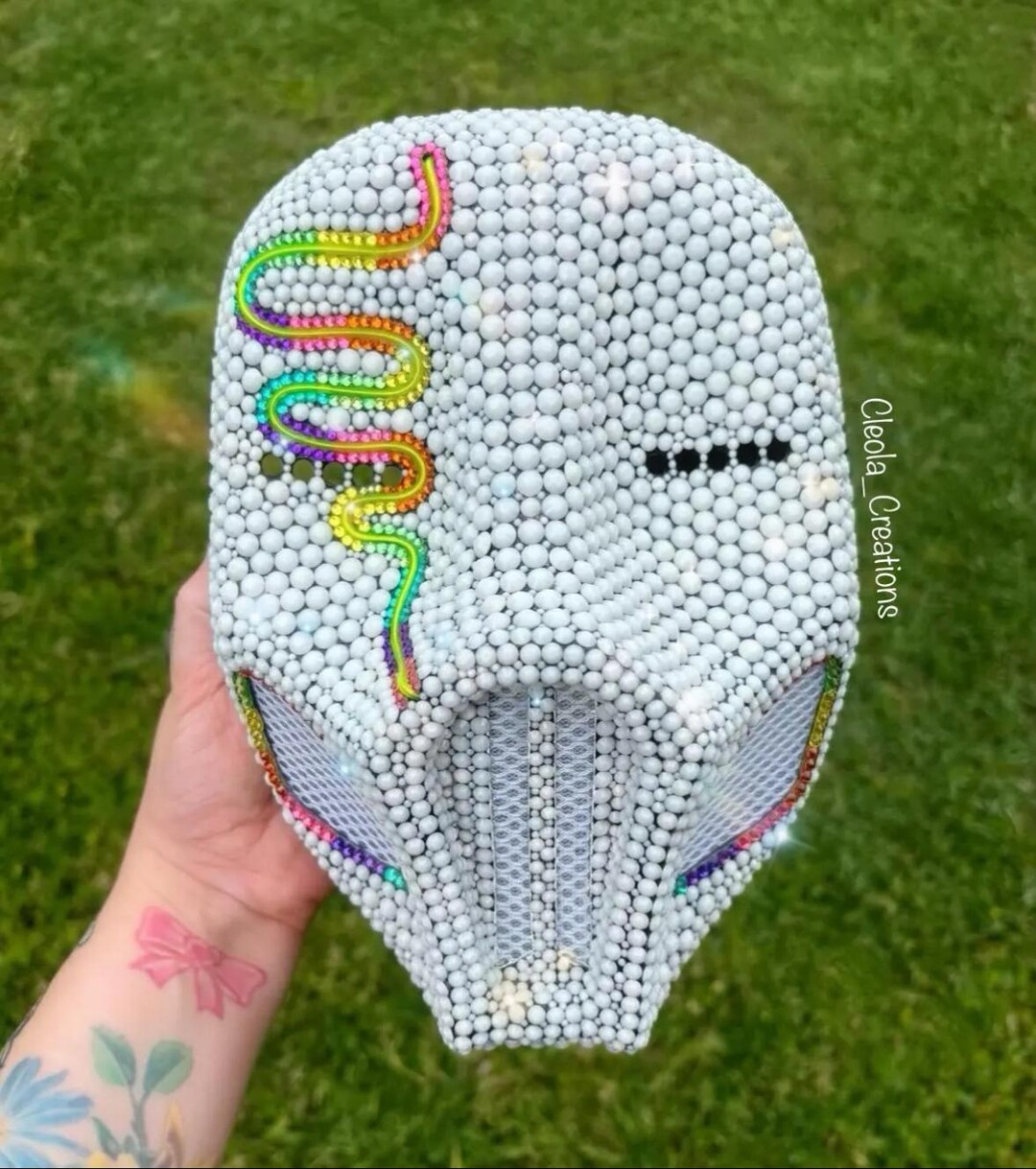 Rainbow White Sickick DJ Mask - Etsy