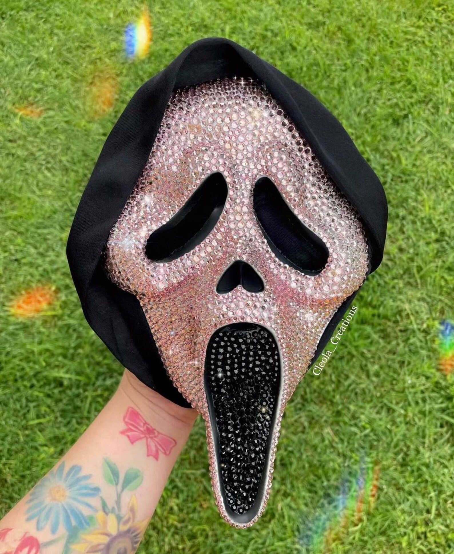 Pale Pink Ghostface Scream Bling Mask - Etsy