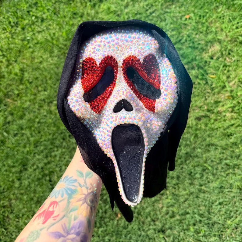 Ghost Halloween Bling Mask - Etsy