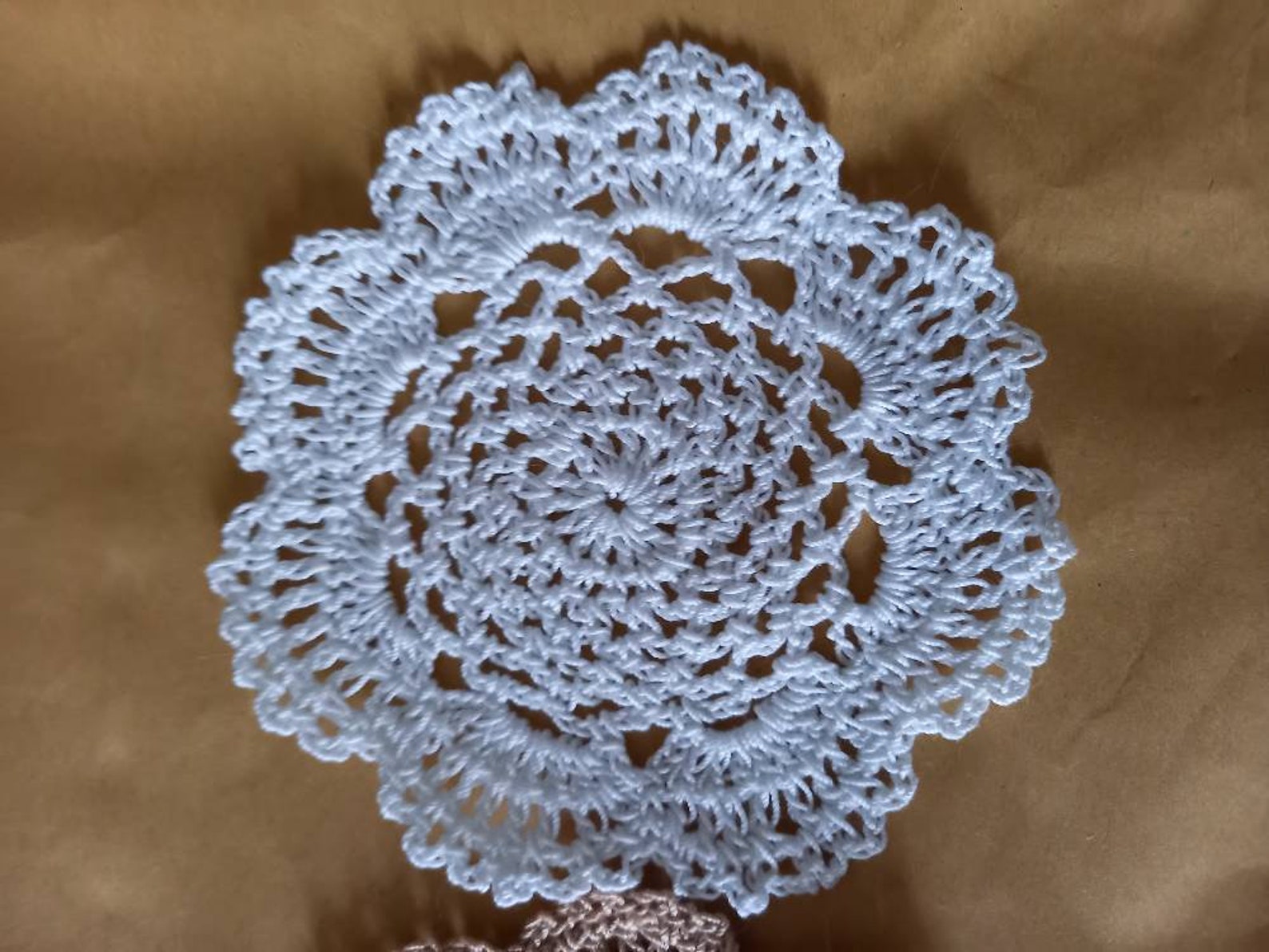 20 Crocheted Motifs .crochet Miniature White,beige Flowers& Leaves ...
