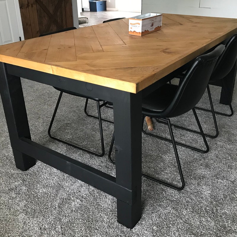 Herringbone Table - Etsy
