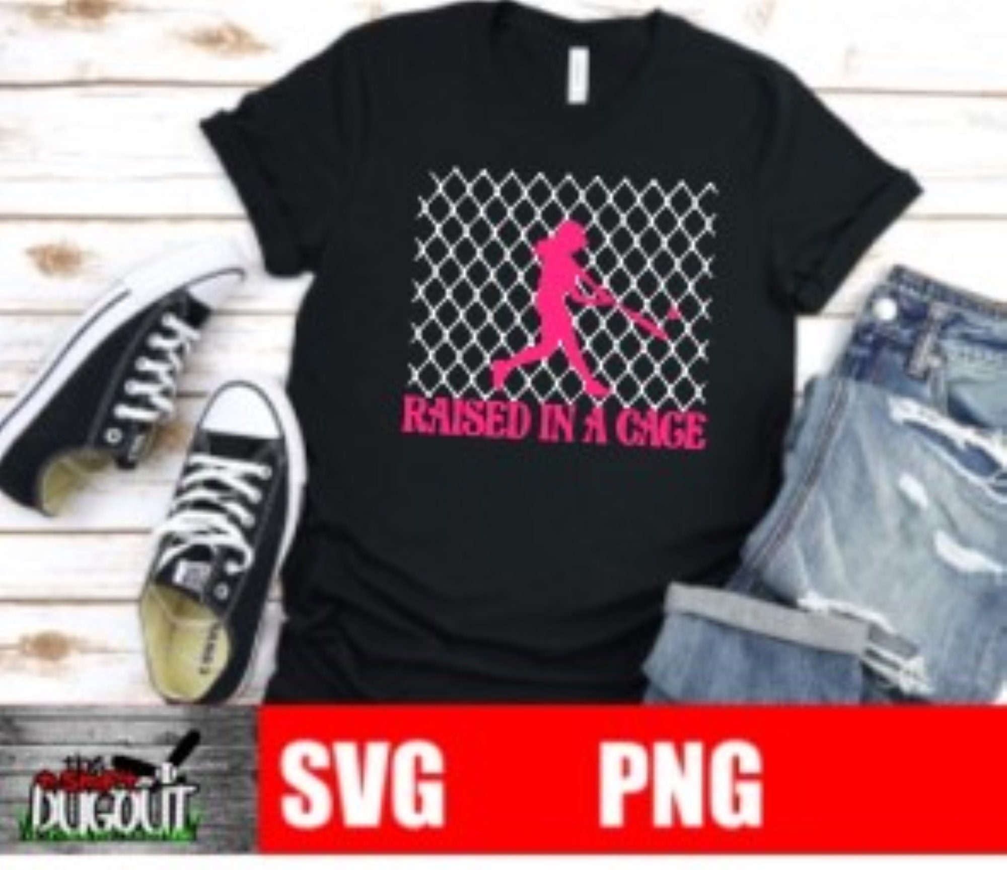 Raised in a Cage Softball Batter SVG Cut File Cricut File - Etsy
