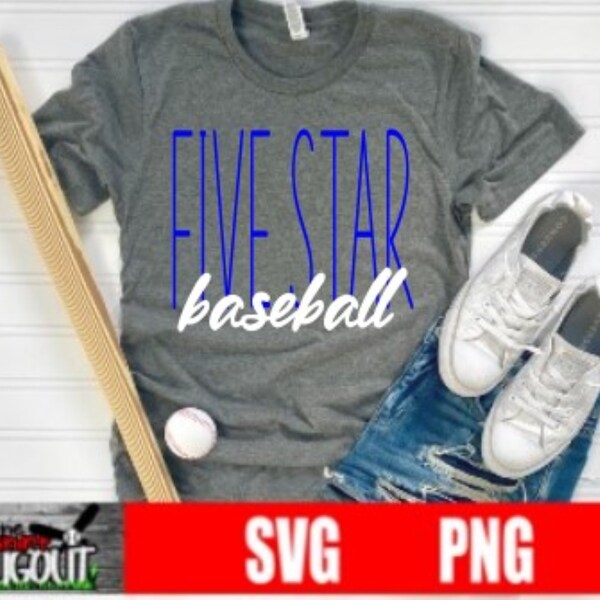 Five Star Baseball Svg - Etsy