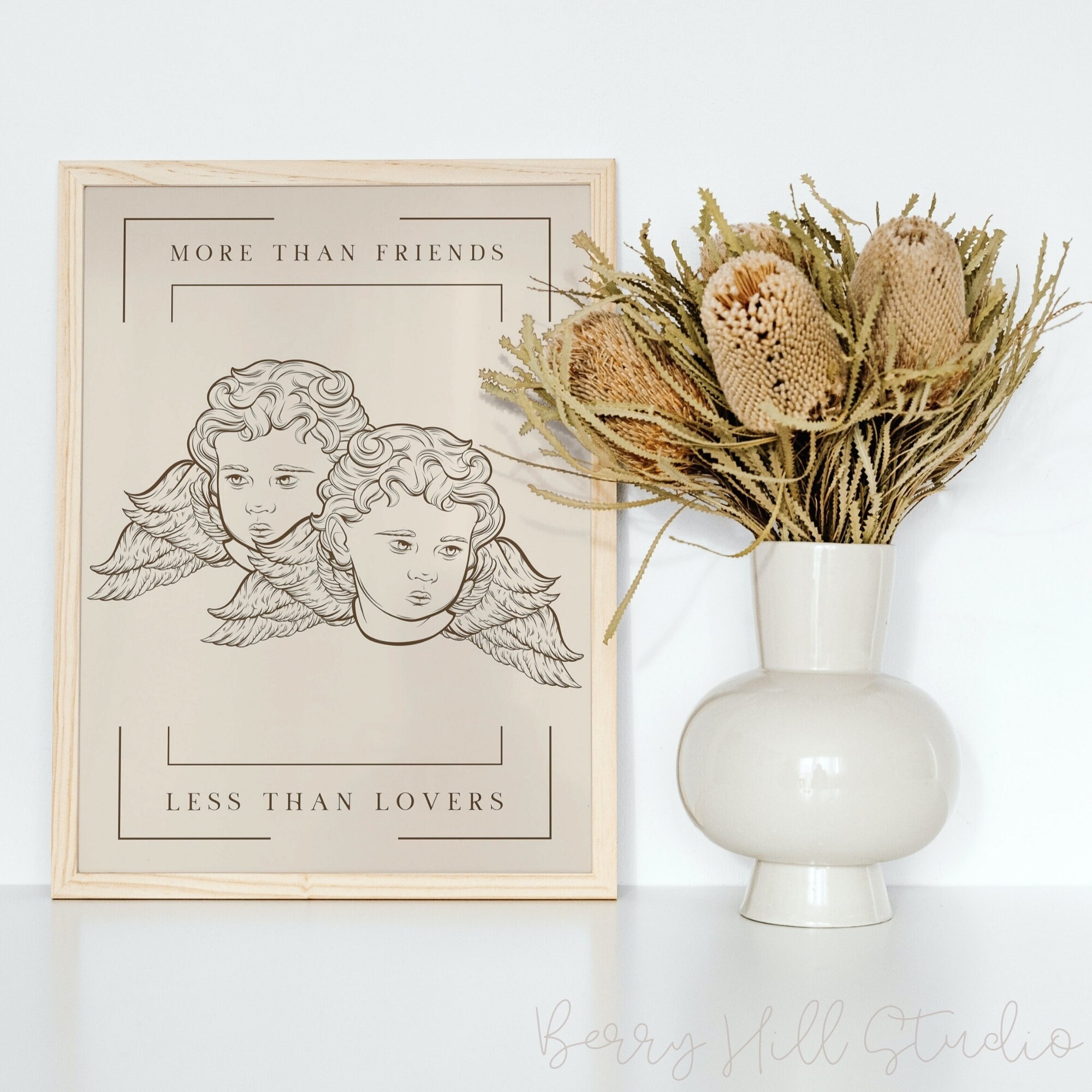 More Than Friends Less Than Lovers Cherub Print Cupid Angel | Etsy