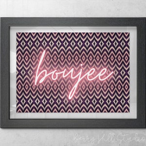 Boujee Neon Wall Art Print, Neon Effect Art Print, Customised Neon ...