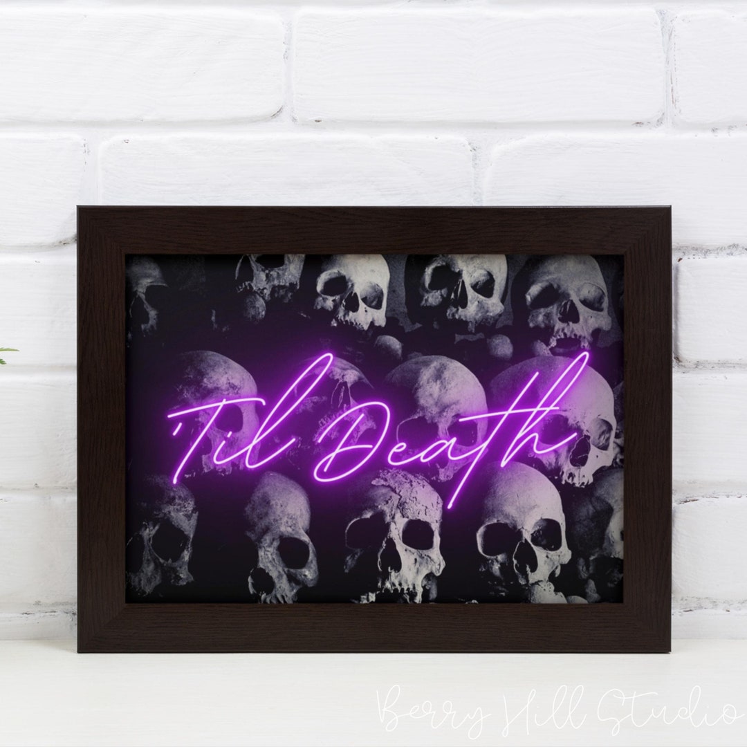 Gothic Home Decor, Til Death Neon Wall Art, Neon Print Gothic Halloween ...