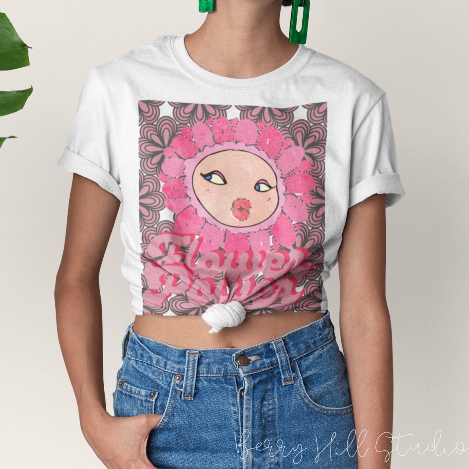 Flower Power Shirt, Retro Flower Power Graphic T Shirt, Floral 70s ...