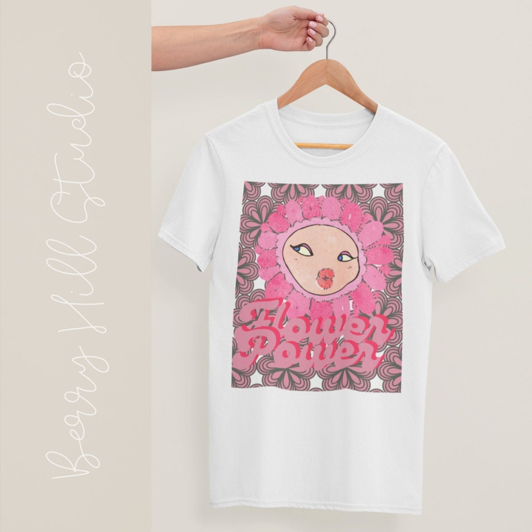 Flower Power Shirt, Retro Flower Power Graphic T Shirt, Floral 70s ...