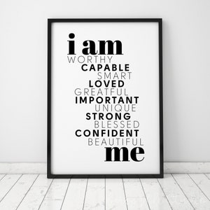 Daily Affirmations Wall Art, Positive Affirmations Print, Inspirational ...