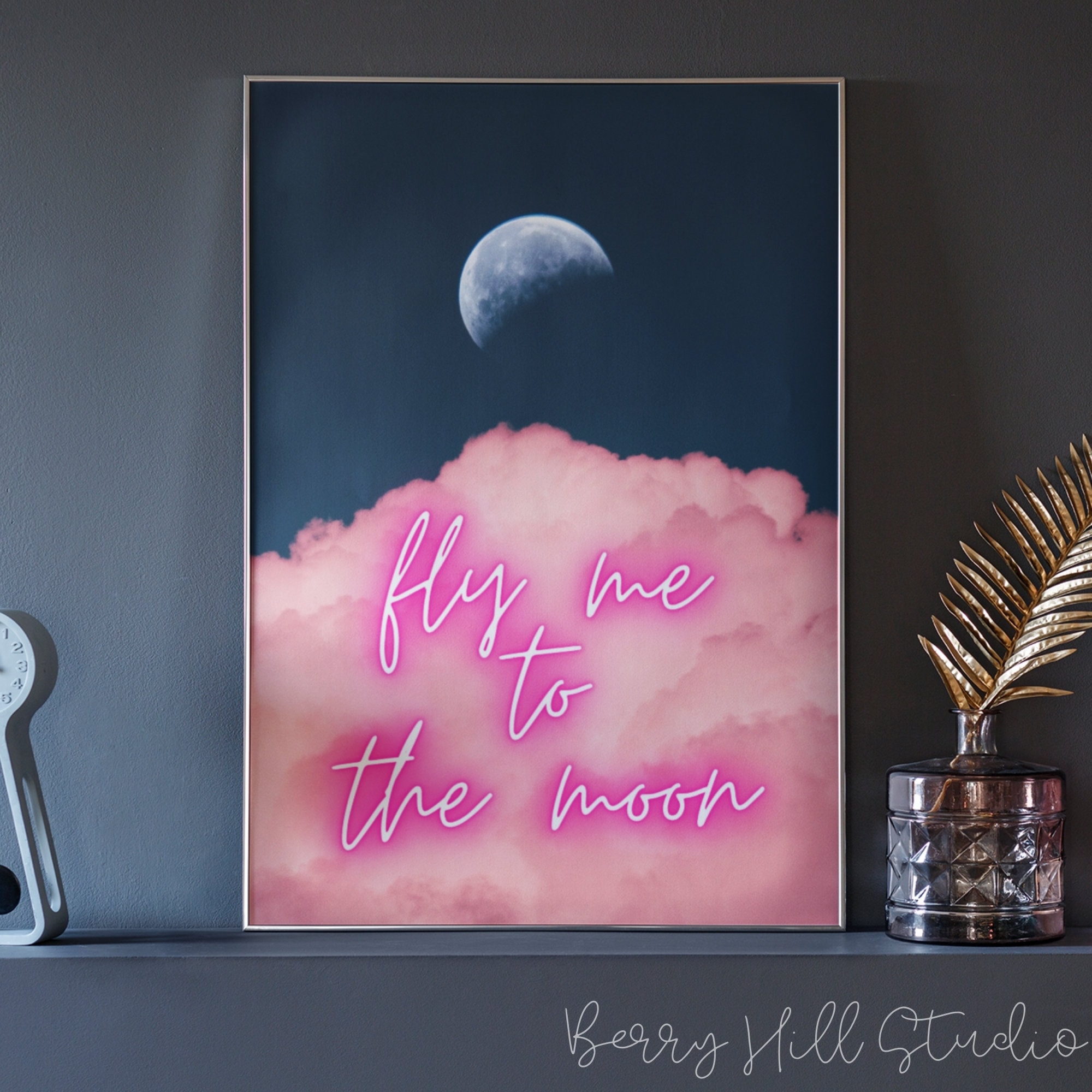 Fly Me to the Moon Neon Wall Art Print Customised Neon - Etsy UK