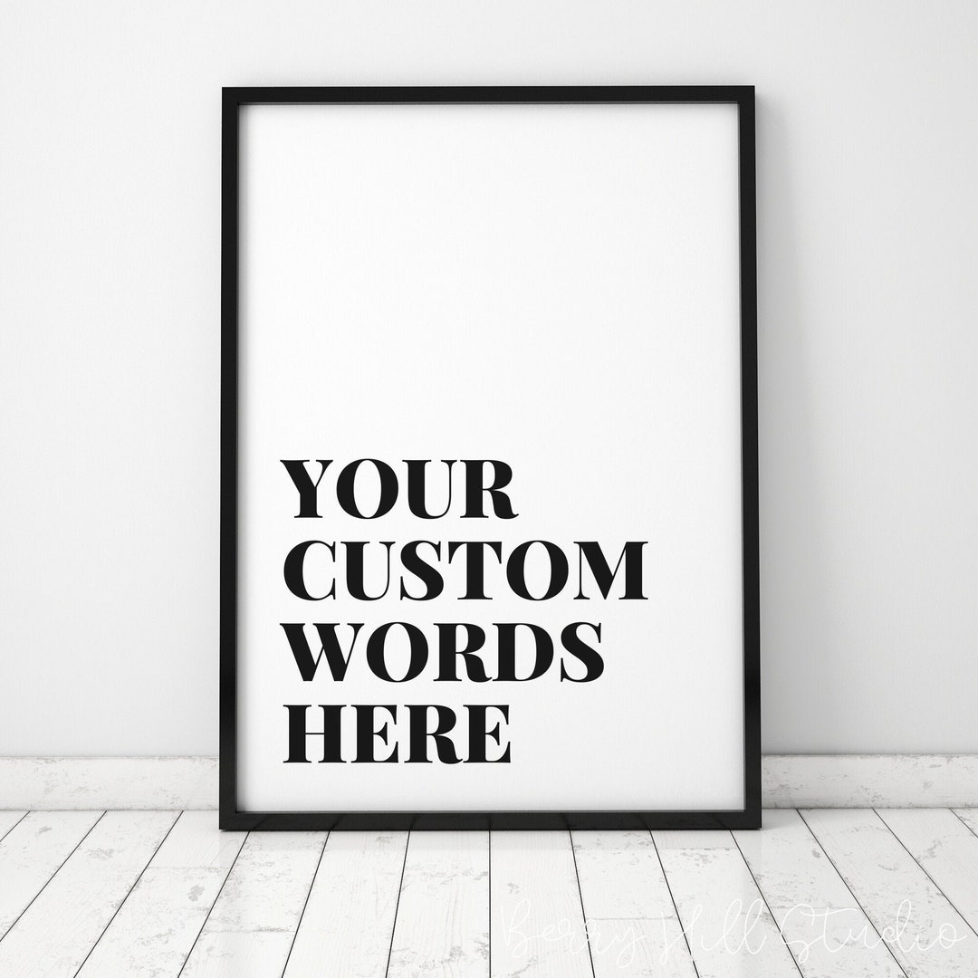 Your Custom Words Print, Bold PRINTABLE Minimalist TPWK Art Print, Bold ...