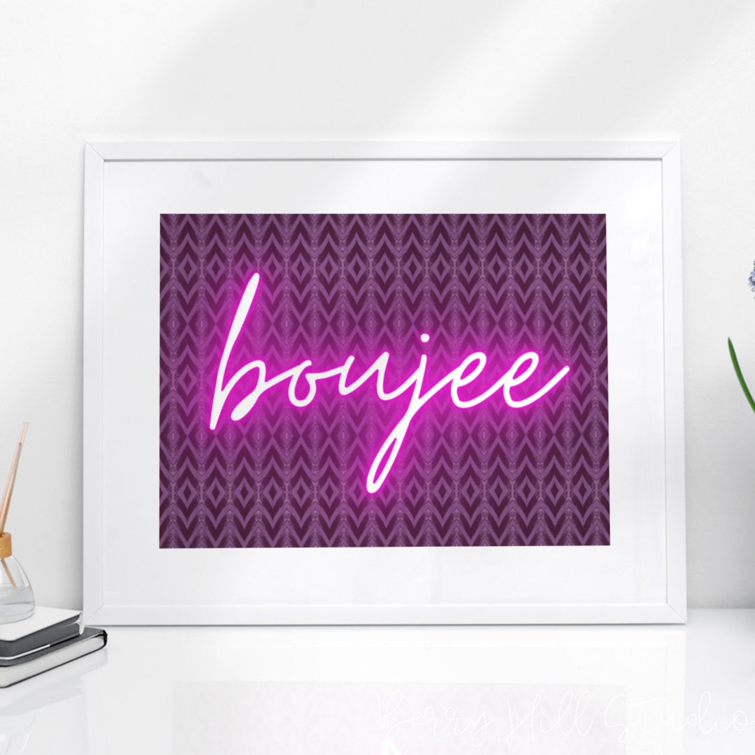 Boujee Neon Wall Art Print, Neon Effect Art Print, Custom Neon Print ...