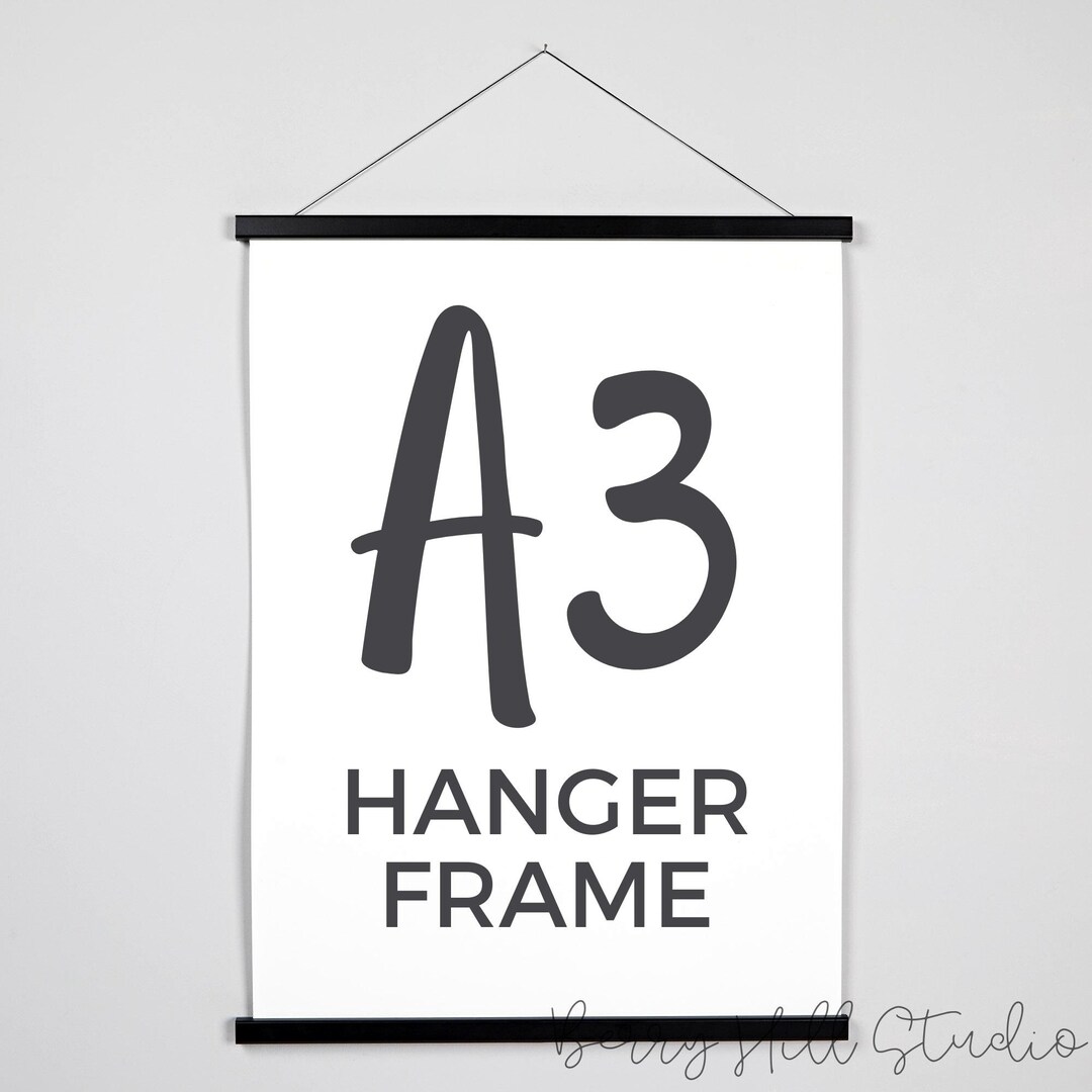 A3 Poster Hanger, Wooden Magnetic Poster Frames, Minimalist Wall Art ...