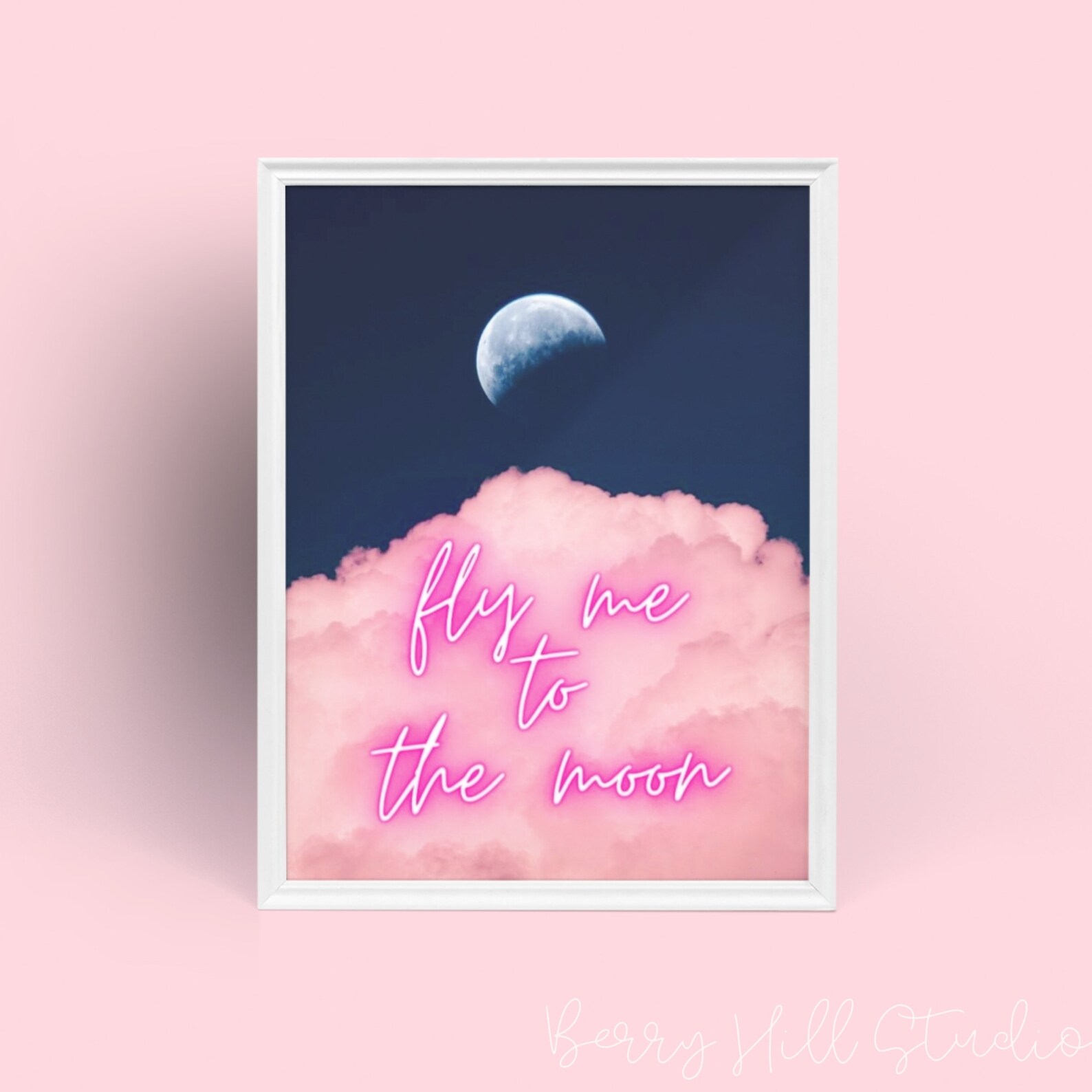 Fly Me to the Moon Neon Wall Art Print Customised Neon - Etsy UK