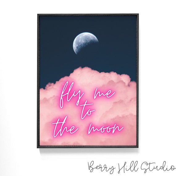 Fly Me to the Moon Neon Wall Art Print Customised Neon - Etsy UK