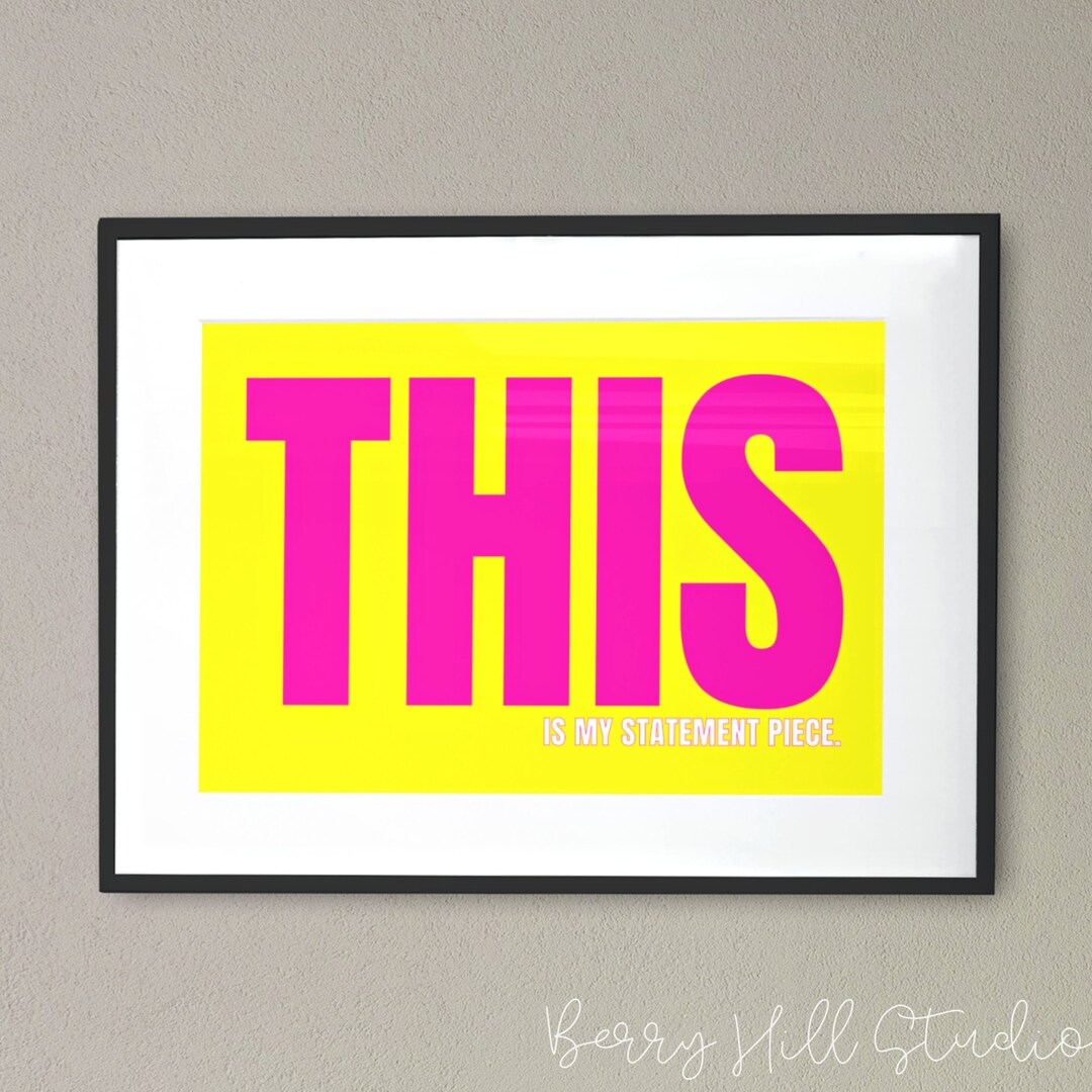 Bold Statement Wall Art Print, Fun Typography Art, Gallery Wall, Dining ...