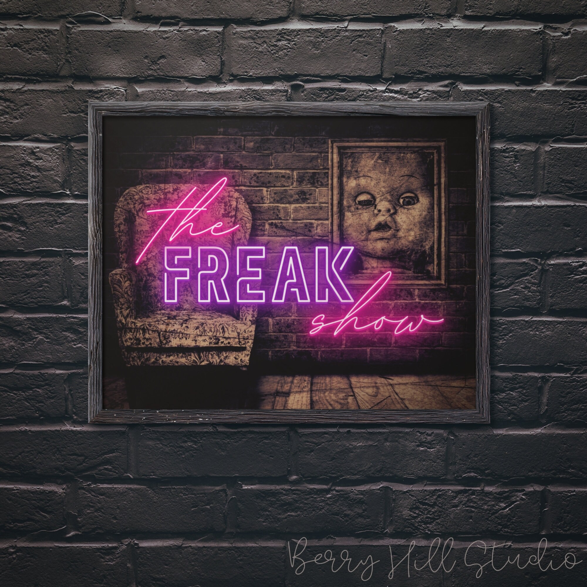 Creepy Home Decor The Freak Show Neon Print Creepy Wall Art | Etsy