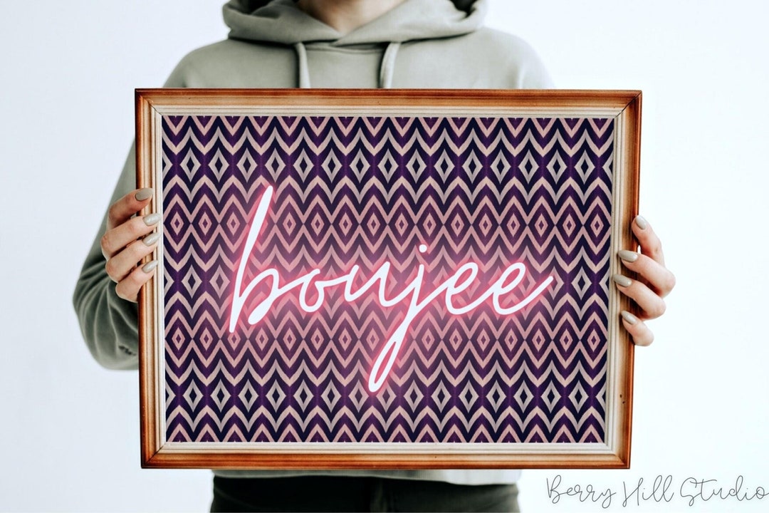 Boujee Neon Wall Art Print, Neon Effect Art Print, Customised Neon ...