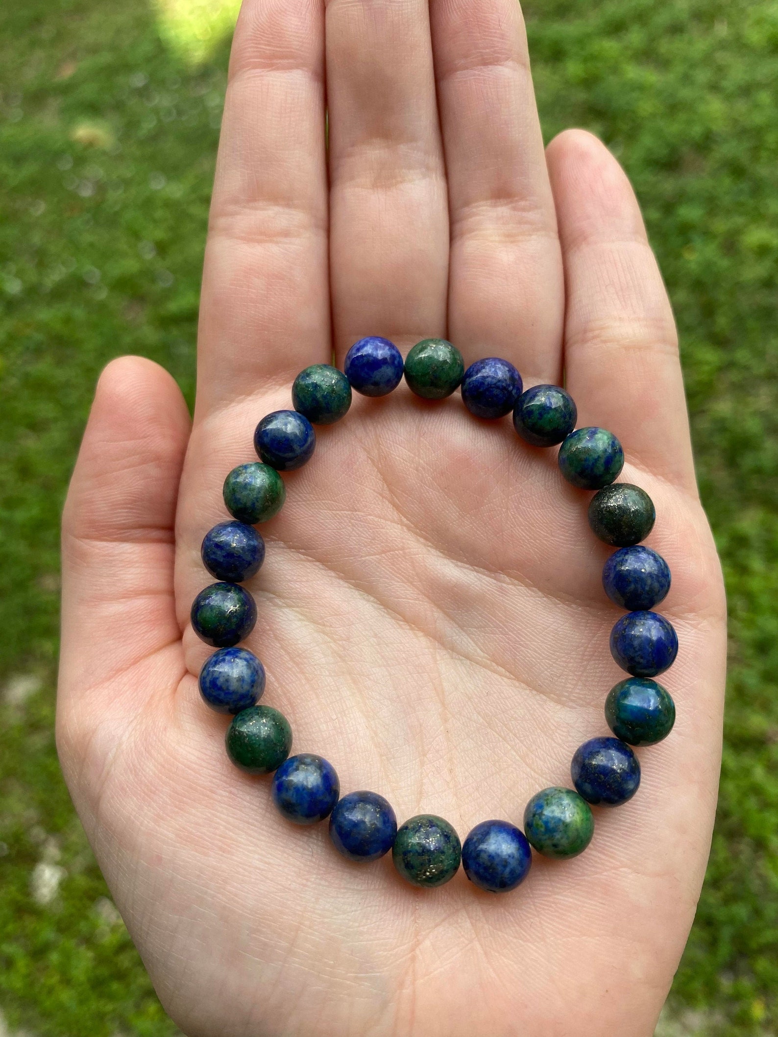 Natural Azurite Crystal Bracelet 8MM Handmade Custom Made Jewelry - Etsy