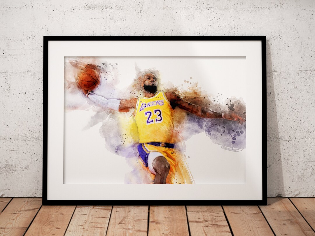 Lebron James Painting / Sports Water Color / Wall Print / NBA Art Print ...