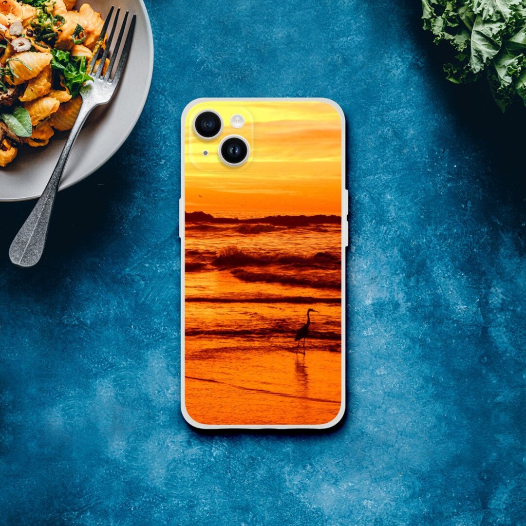 Costa Rica Flexi Case, Lonely Bird Silhouette With Tranquil Beach ...