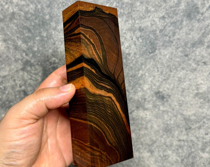 Highly Figured Mun Ebony Block Wood Carving Woodcraft Turner Material ...