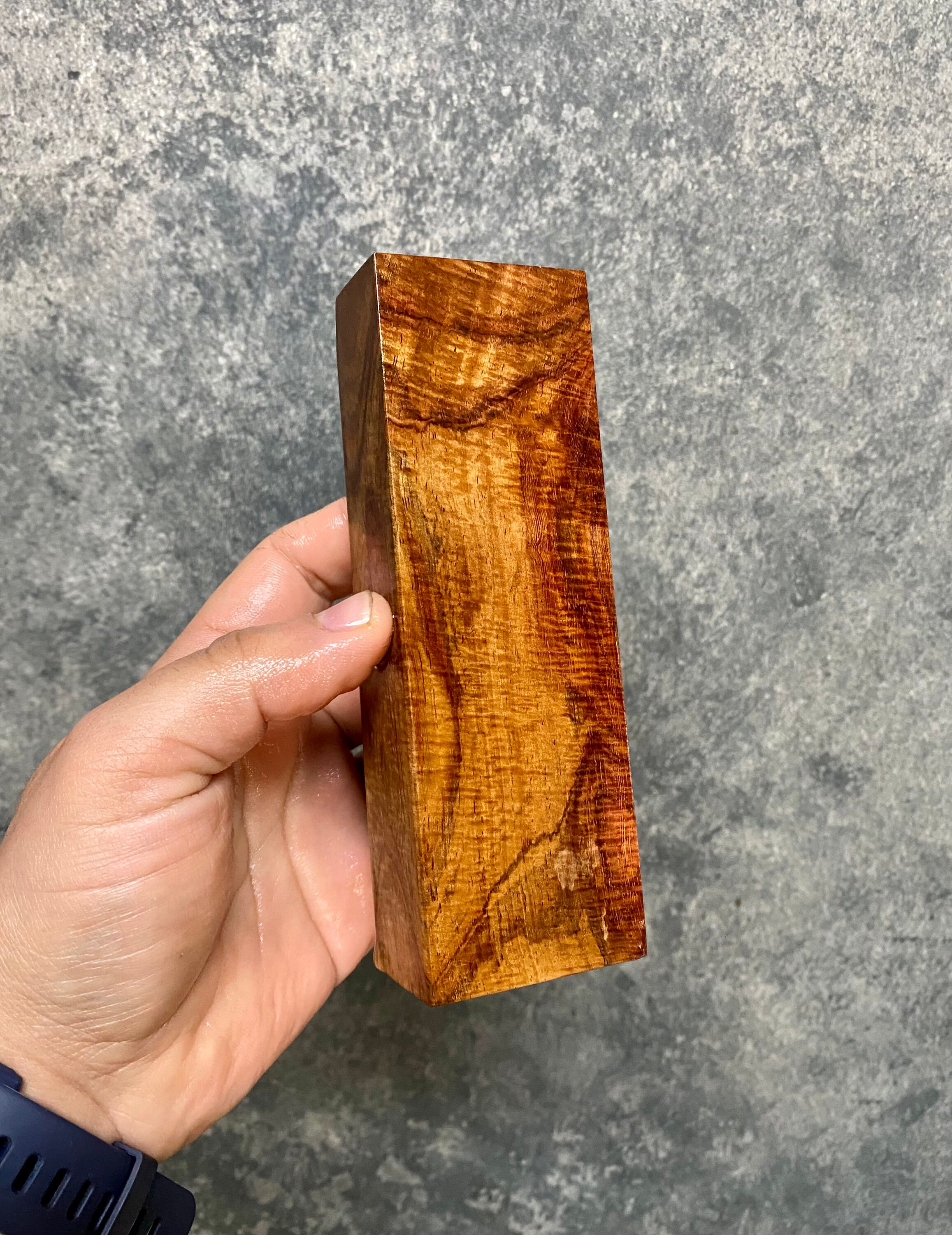 Super Fine Fiddleback Exotic Rosewood Block Knife Making Scale ...