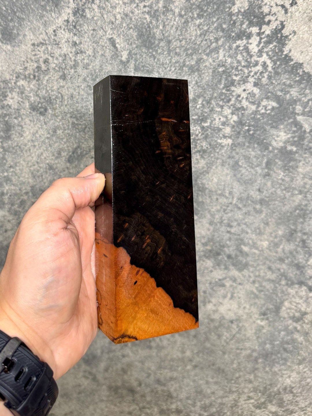 Birdseye Mun Ebony Exotic Hardwood Block Wood Craft Maker Timber #103 ...