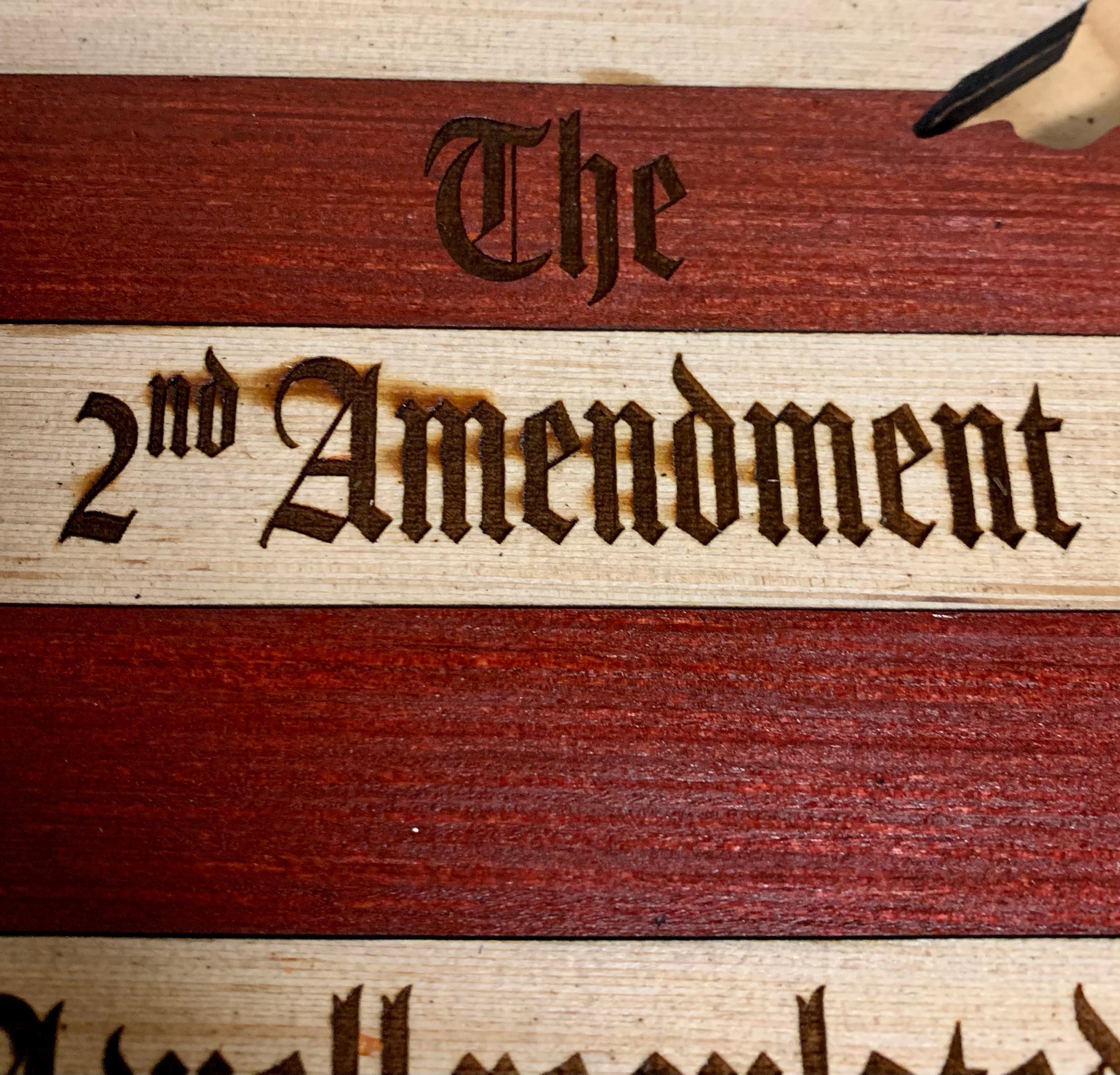 Wooden USA Flag Engraved 2nd Amendment Laser Cut Wall Art - Etsy