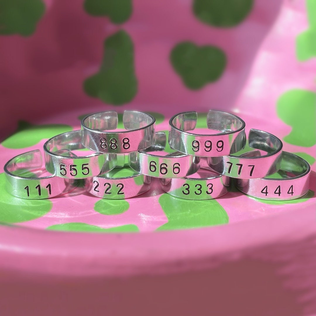 Angel Number Ring Hand Stamped Adjustable Ring - Etsy