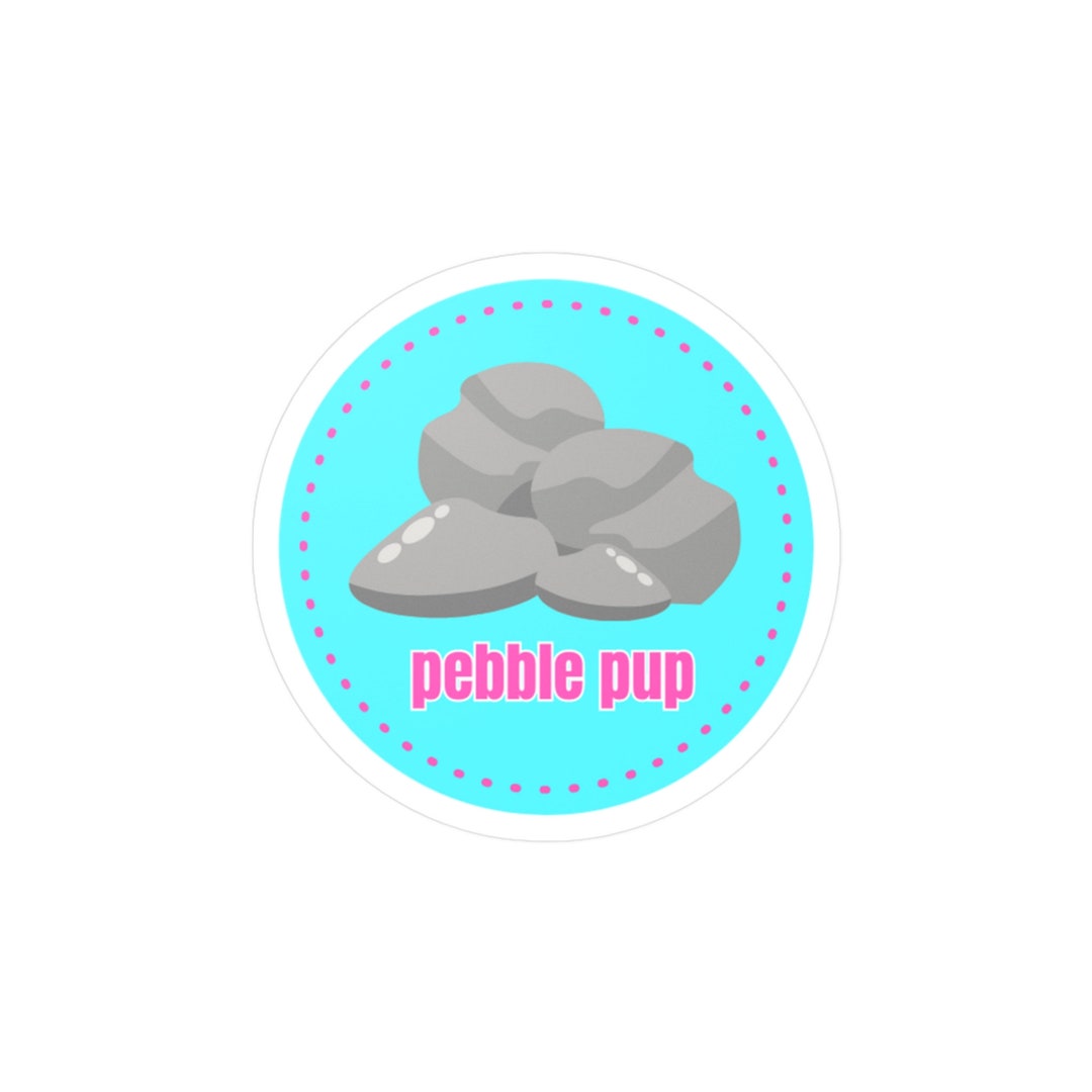 Pebble Pup - Teal Pink - Rockhound - Kiss-cut Vinyl Decals - Etsy